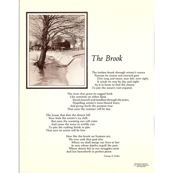 None and/or Unknown | Other | The Brook George Z Keller 97s Poem Retro ...